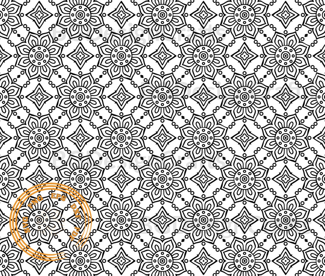 Pattern#12, Floral Pattern SVG, Flower Patern SVG, Geometric Pattern ...