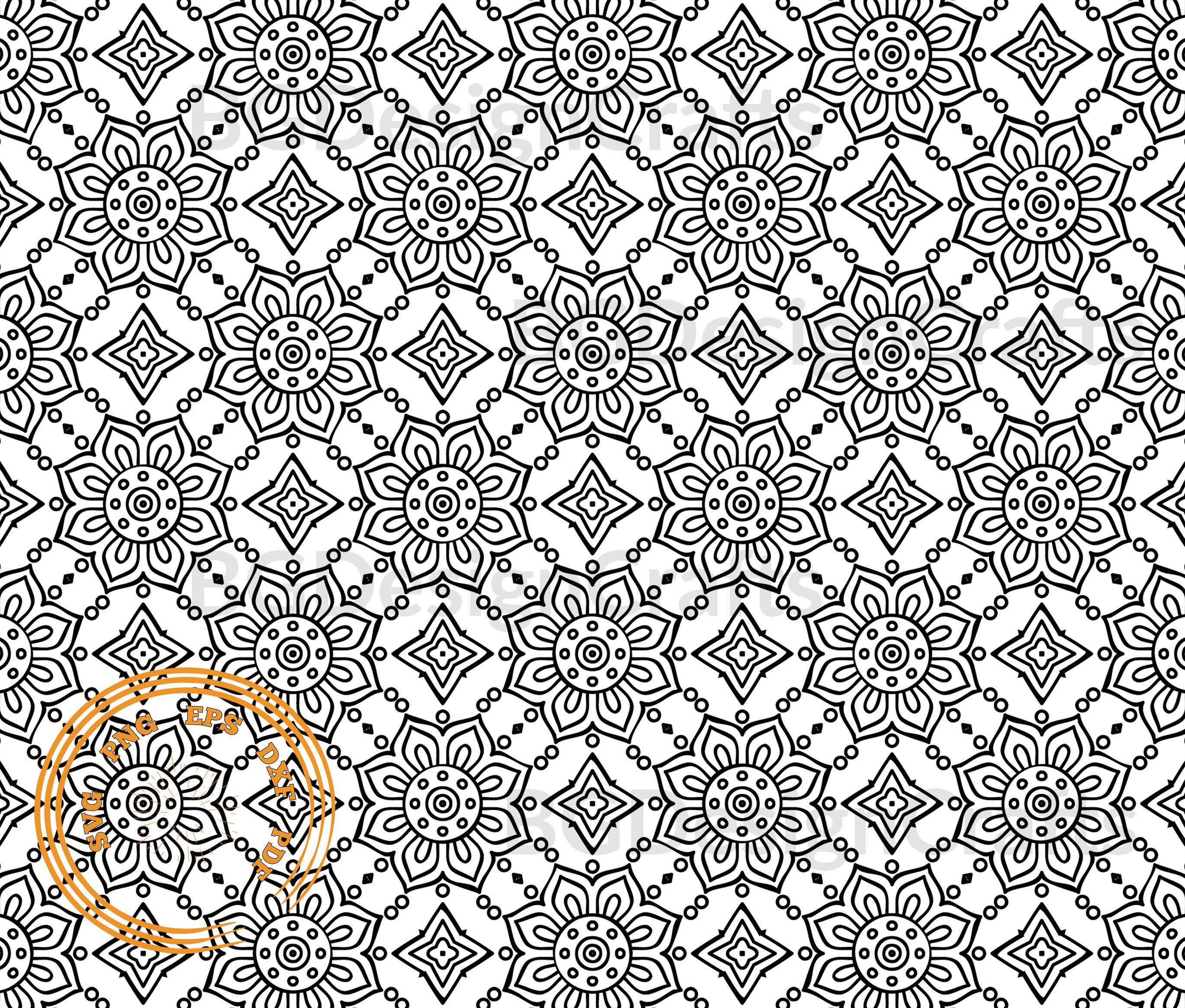 Pattern12 Floral Pattern SVG Flower Patern SVG Geometric - Etsy