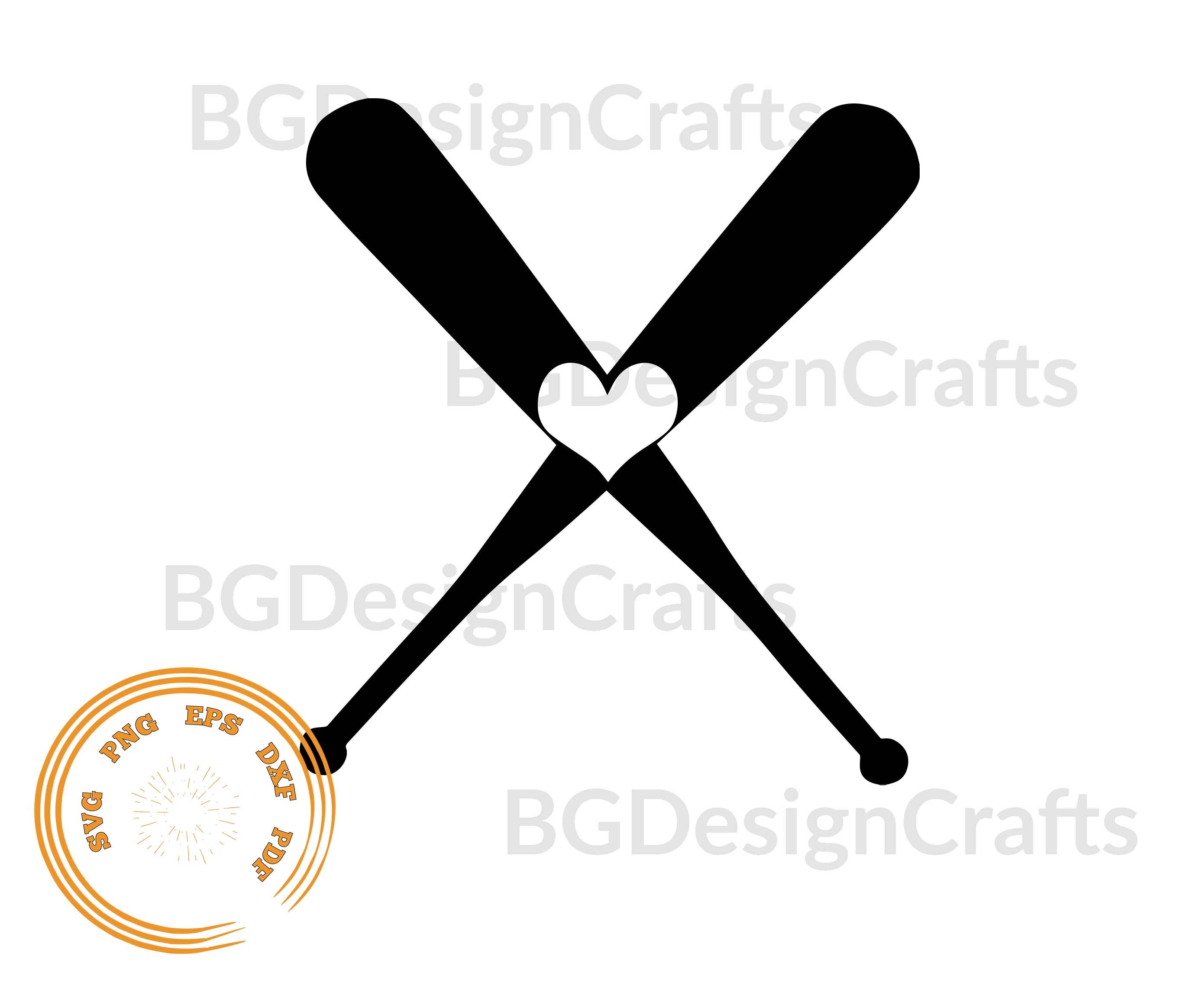 Baseball Bat With Heart SVG Baseball SVG Baseball Love SVG | Etsy