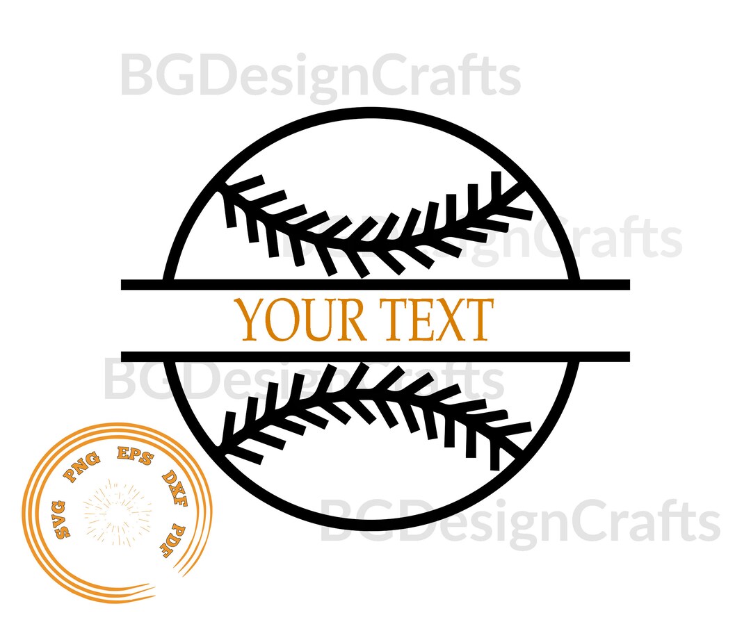 Baseball Ball Split Monogram, Baseball SVG, Baseball DXF, Baseball ...