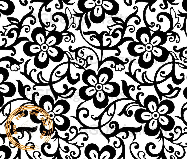 Flower Pattern #1, Flower Pattern SVG, Floral SVG, Seamless Pattern Png ...