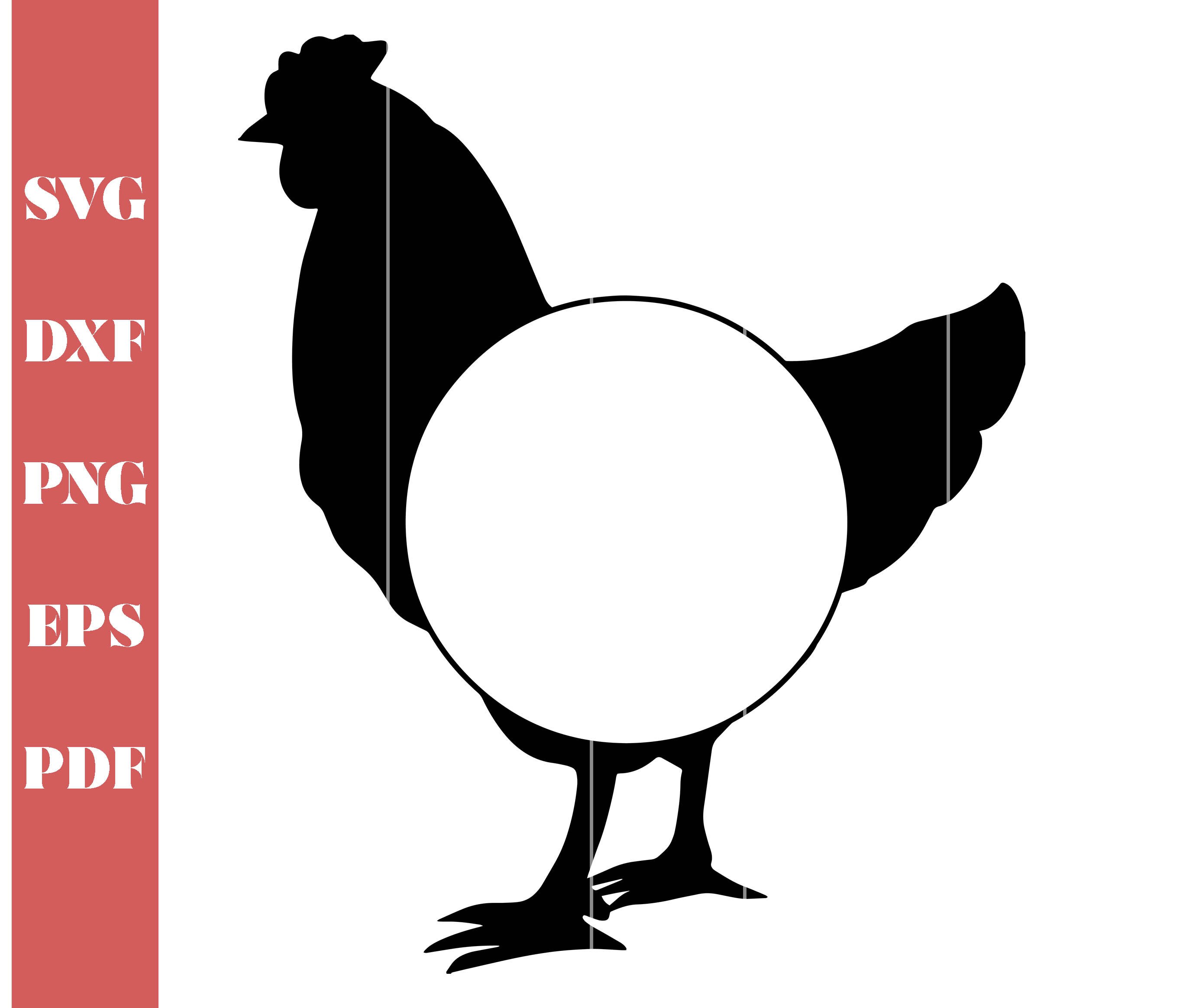 Chicken SVG Chicken Monogram SVG X DXF Chicken Clipart | Etsy