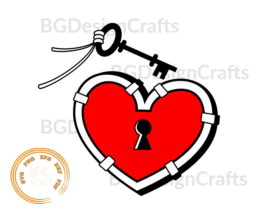 Key of the Heart, Heart Svg, Key Svg, Heart and Key Svg, Clipart, Cut ...
