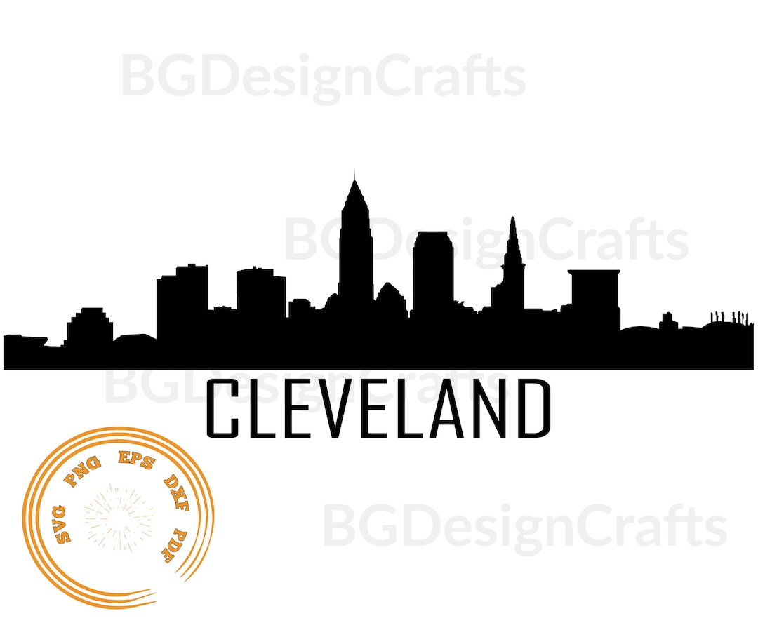Cleveland Skyline SVG, Cleveland SVG, Cleveland Skyline Silhouette, Png ...