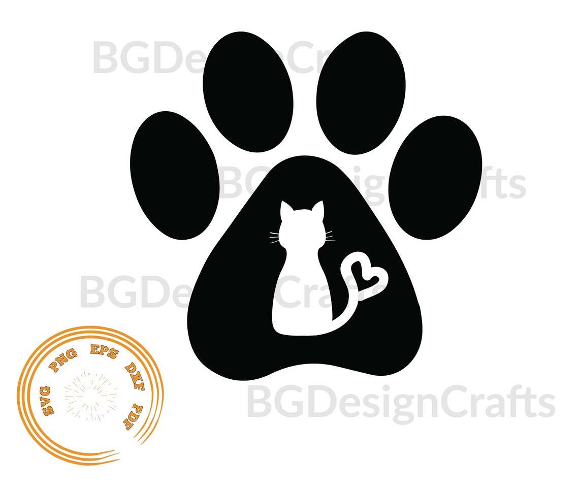 Cat Paw Svg Paw Svg Cat Svg Animal Paw Svg Cat Love Svg | Etsy