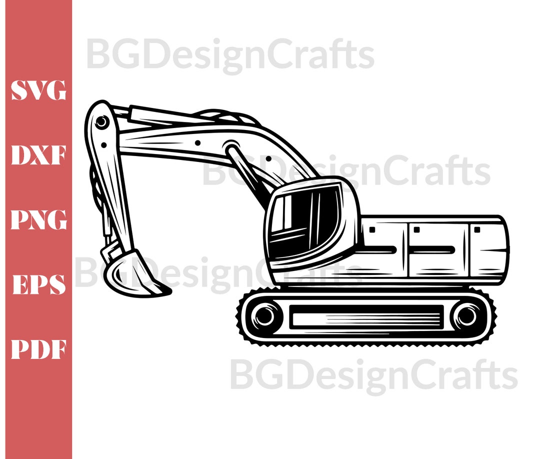 Excavator SVG, Excavator DXF, Dozer Clipart, Dozer Svg Cut File, Dozer ...