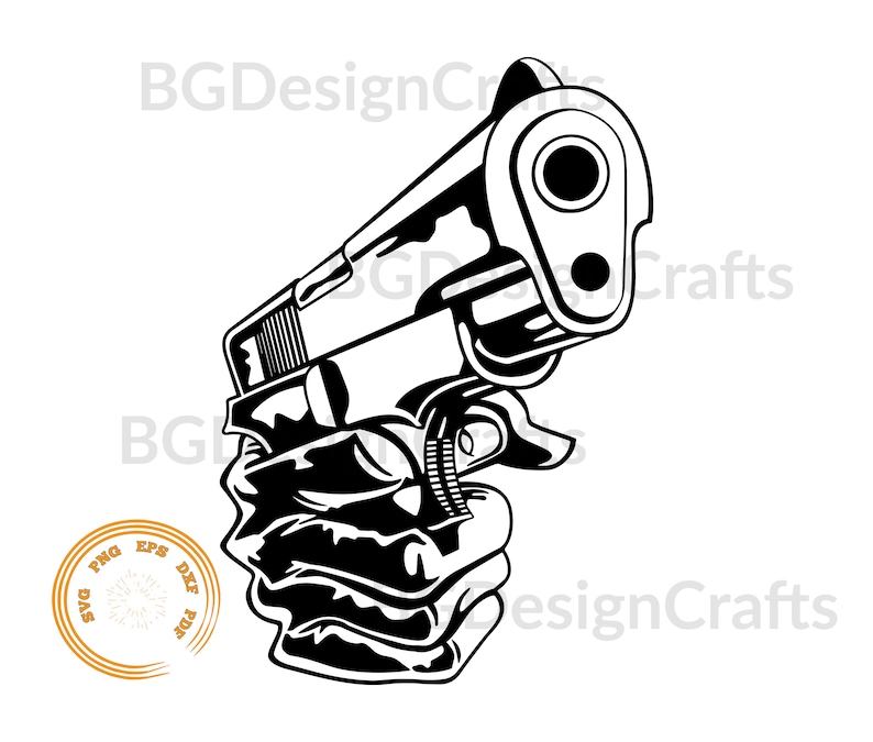 Gun in Hand, Pistol Svg, Gun Svg, Pistol Gun Svg, Shotgun Svg, Cut File ...