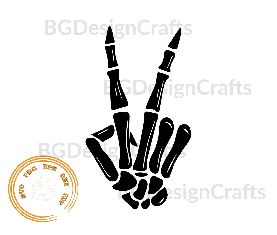 Skeleton Hand Svg Skeleton Svg Skeleton Peace Sign Svg - Etsy