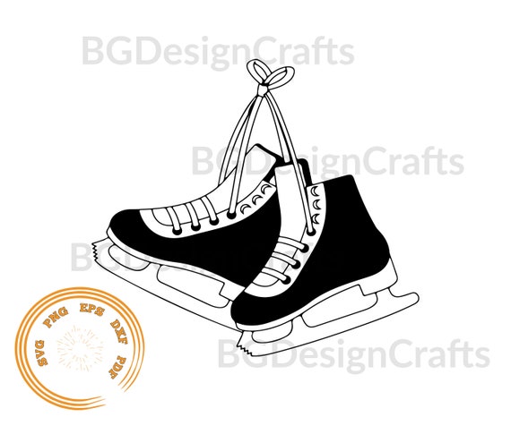 Ice Skates Drawing Hanging