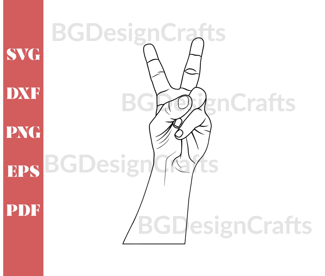 Victory SVG Hand SVG Victory DXF Victory Clipart Hand Svg | Etsy