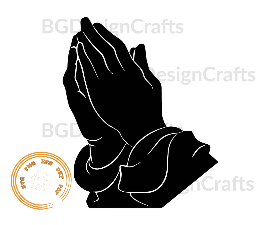 Praying Hands Svg, Praying Hands Silhouette, Cut File, Clipart, Svg ...
