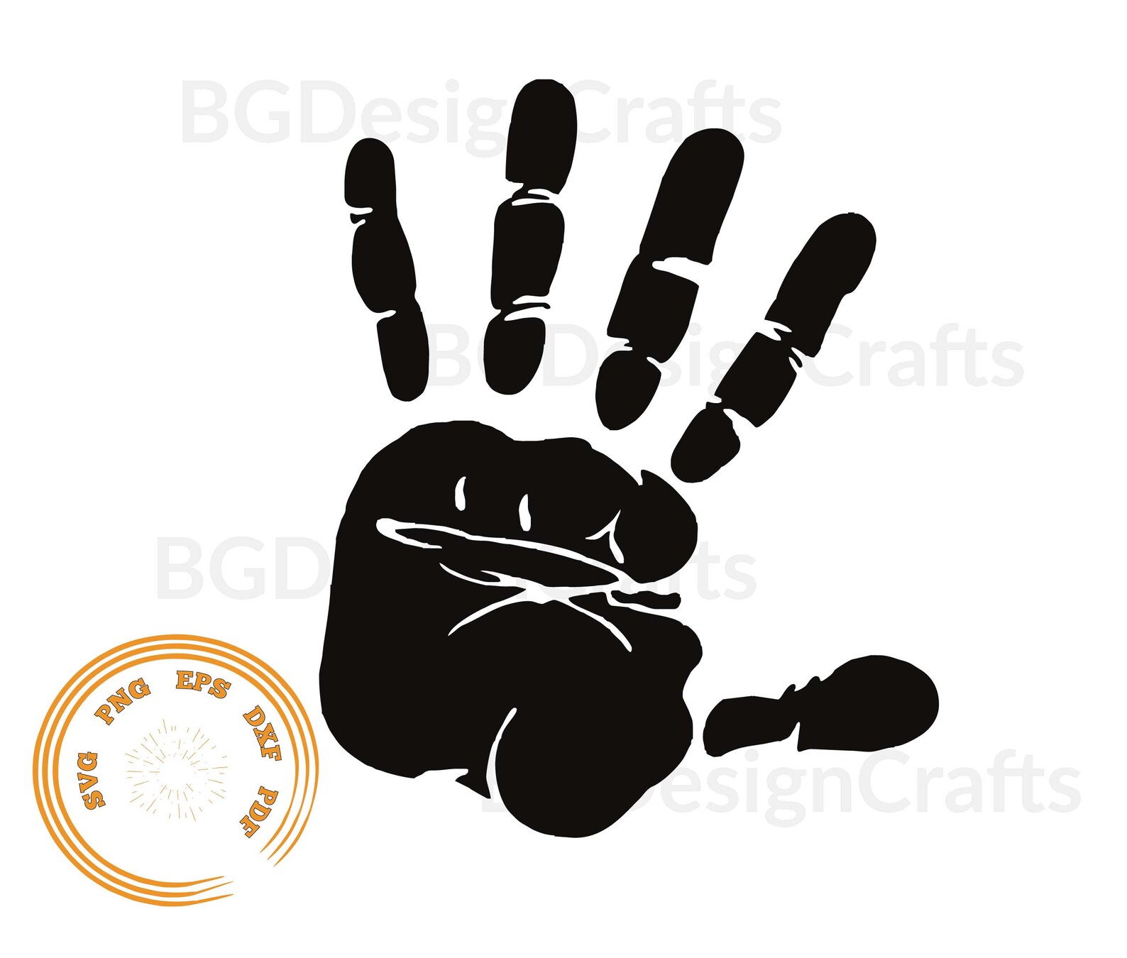 Hand Print SVG, Hand SVG, Handprint Cricut, Handprint Silhouette, Cut ...