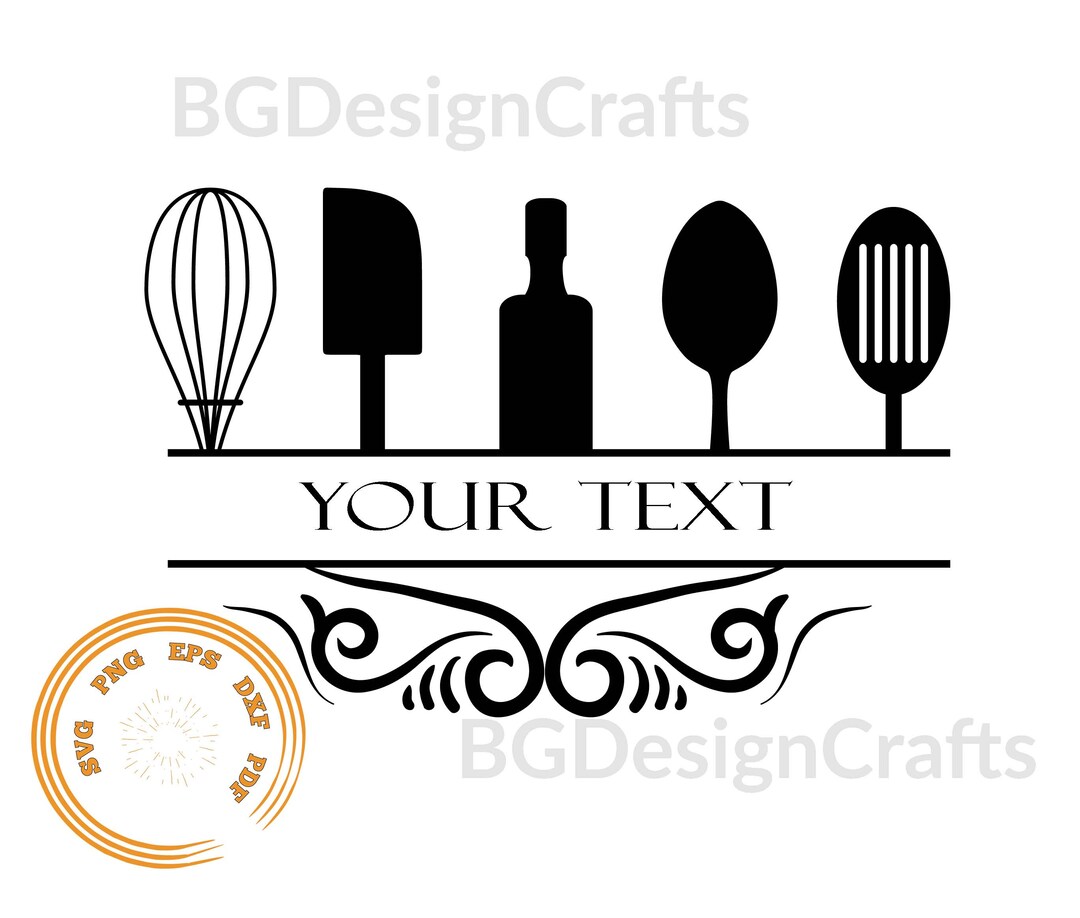 Kitchen Split Monogram Svg, Kitchen Split Frame Svg, Kitchen Svg ...