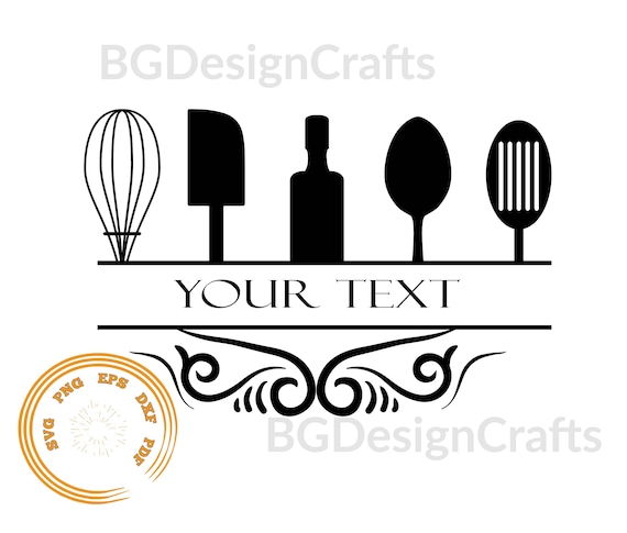 Kitchen Split Monogram Svg Kitchen Split Frame Svg Kitchen | Etsy