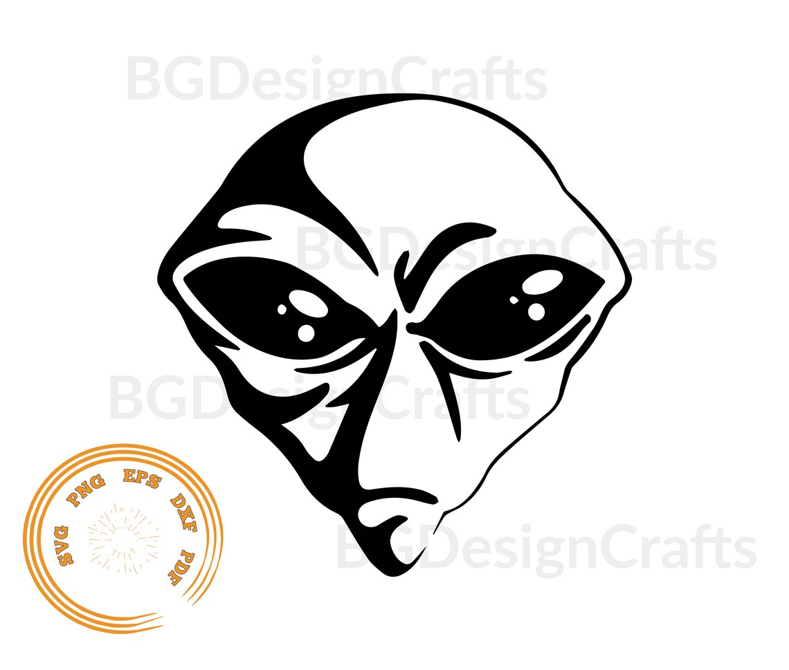 Alien SVG, Alien Face SVG, Alien Head Svg, Alien Cut File, Alien ...