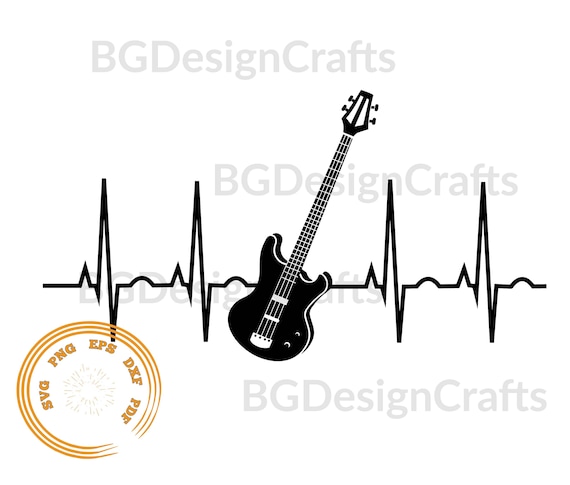 Heartbeat Bass Guitar SVG Heartbeat SVG Guitar SVG Guitar - Etsy