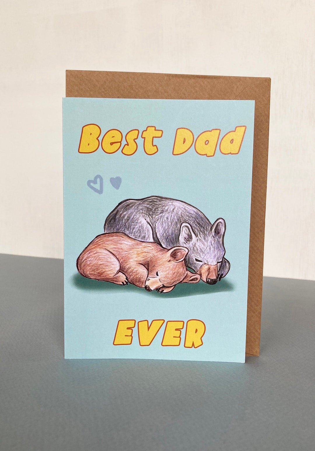 Father's Day Card, Best Dad Card, Dad and Son Card, Bear and Cub Card ...