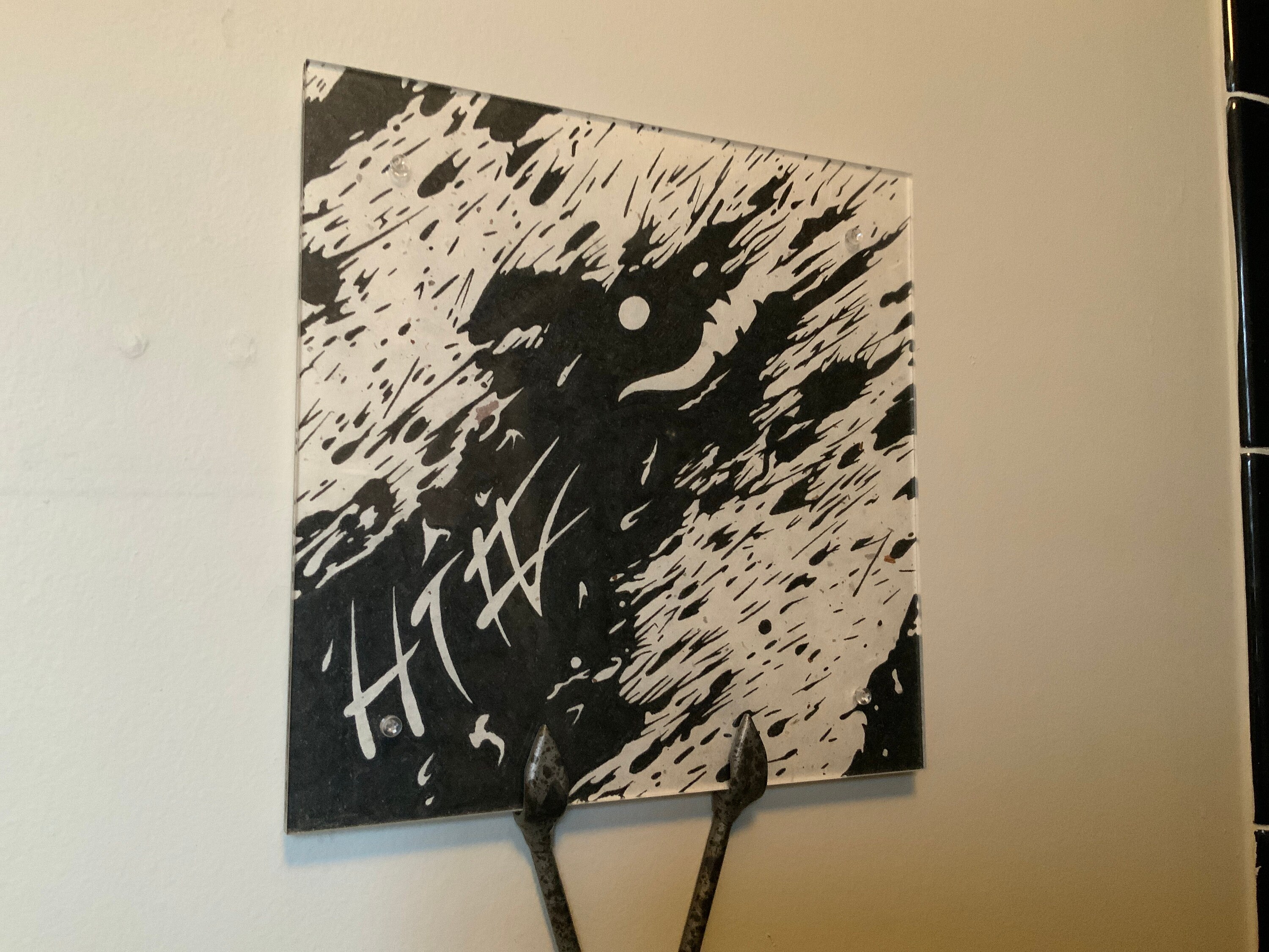 Splatter Piece, Handmade, Matching Art and Custom Steel Wall Mount, 8x8 ...