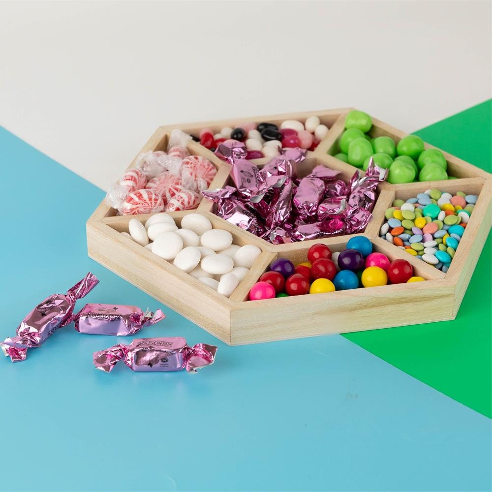 Hexagon Sectional Wooden Trays 2 Pack 10.5x10.5x1 - Etsy