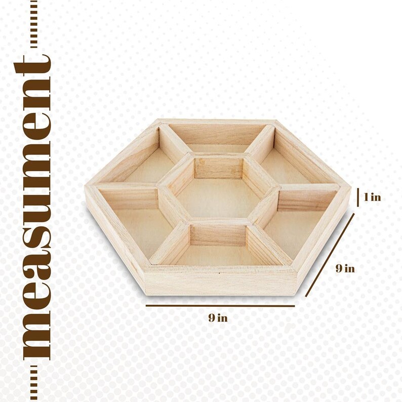 Hexagon Sectional Wooden Trays 2 Pack 10.5x10.5x1 - Etsy