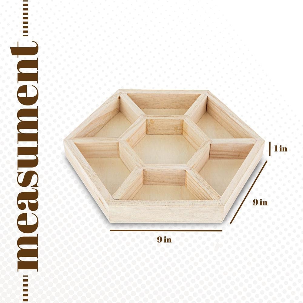 Hexagon Sectional Wooden Trays 2 Pack 10.5x10.5x1 - Etsy