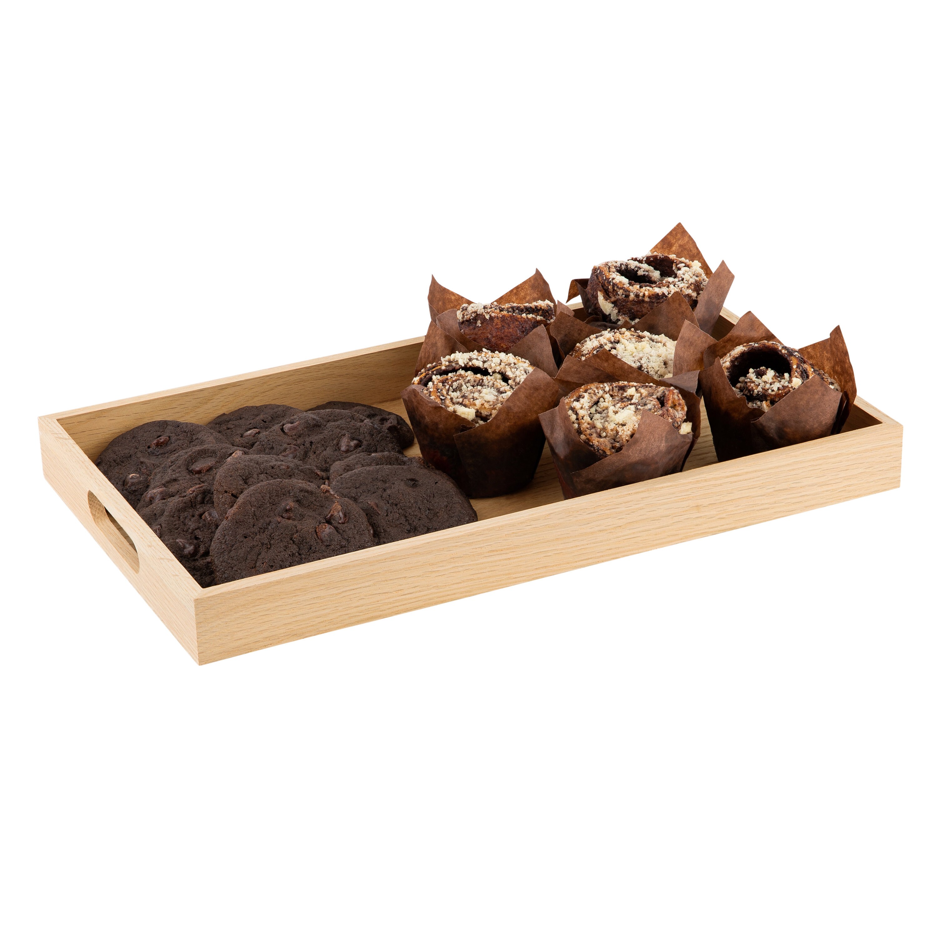 Oak Wood Nested Serving Trays - Five Piece Set of Rectangular Quality ...