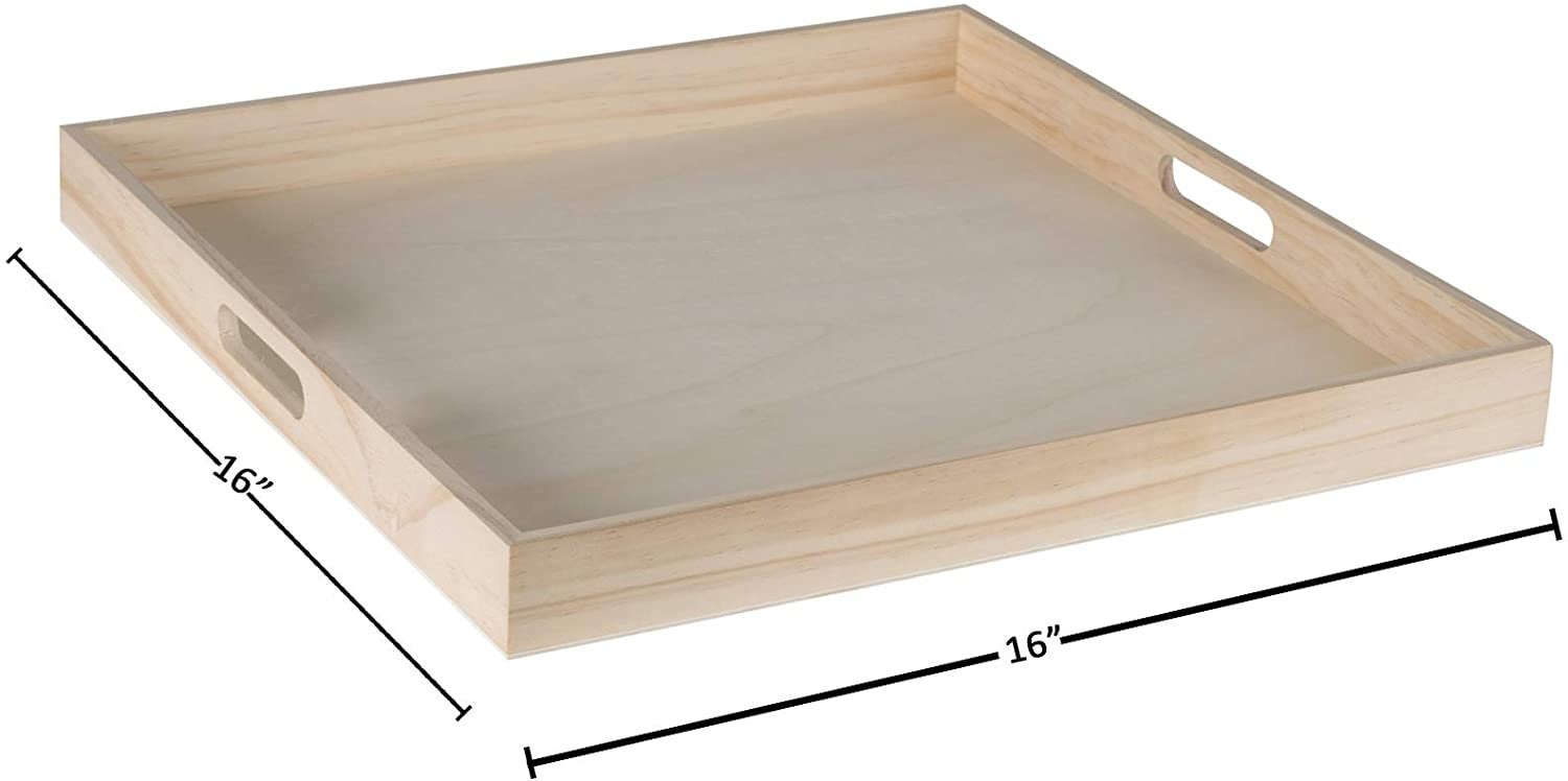 Wooden Square Nested Serving Trays Largest is 16" 5 Piece Gift Set - Etsy