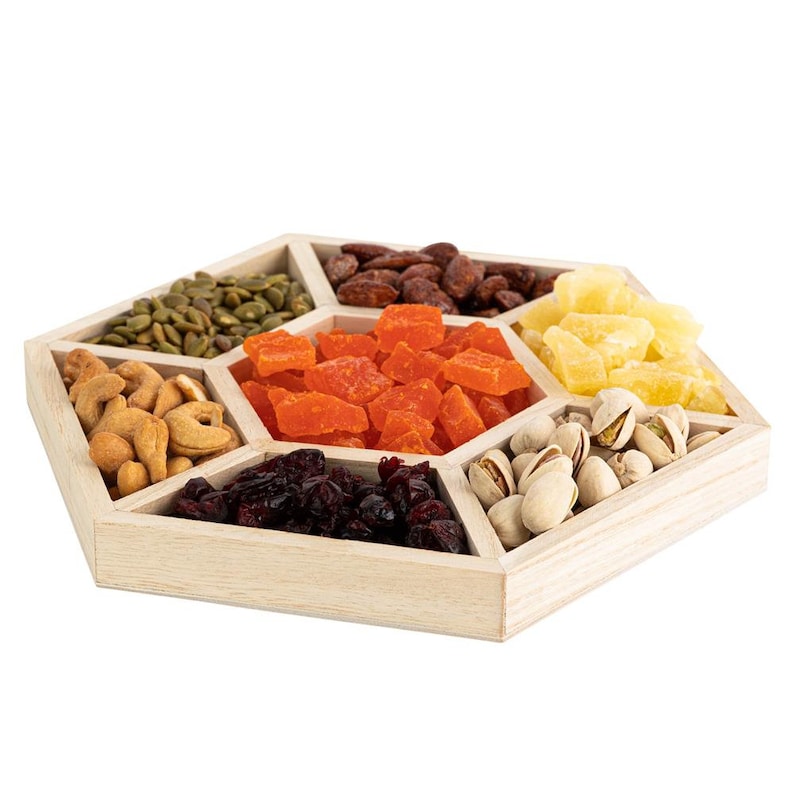 Hexagon Sectional Wooden Trays 2 Pack 10.5x10.5x1 - Etsy