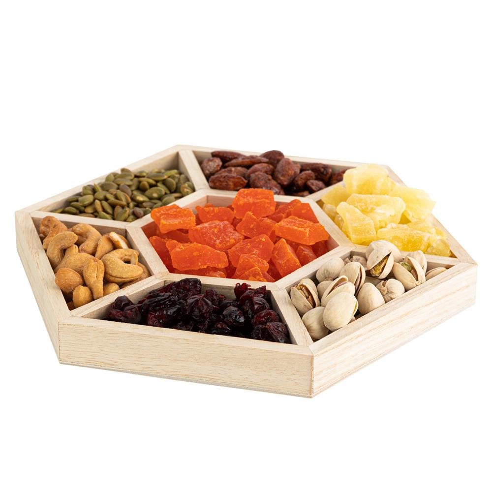 Hexagon Sectional Wooden Trays 2 Pack 10.5x10.5x1 - Etsy