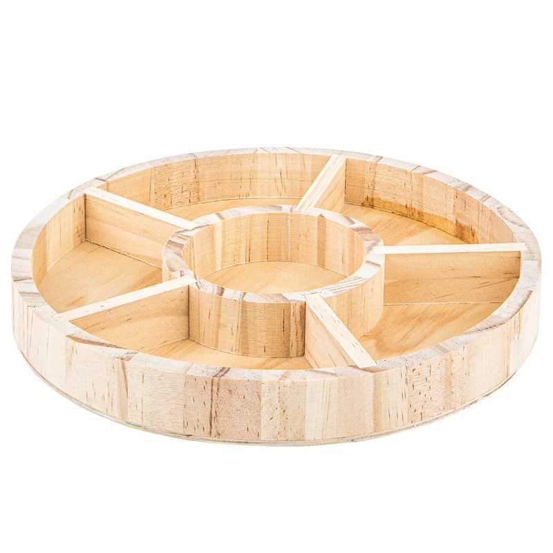 Wood Round Sectioned Tray - Etsy
