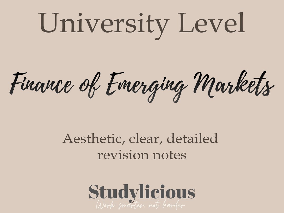 Economics: Finance of Emerging Markets Aesthetic Clear Detailed ...