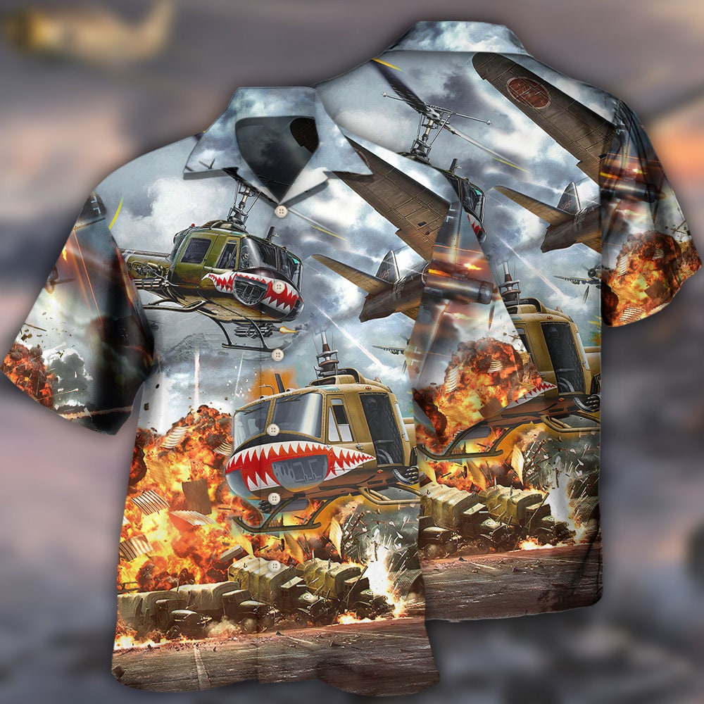 Combat Aircraft Fly Sky Military Planes Hawaiian Shirt sold by ...