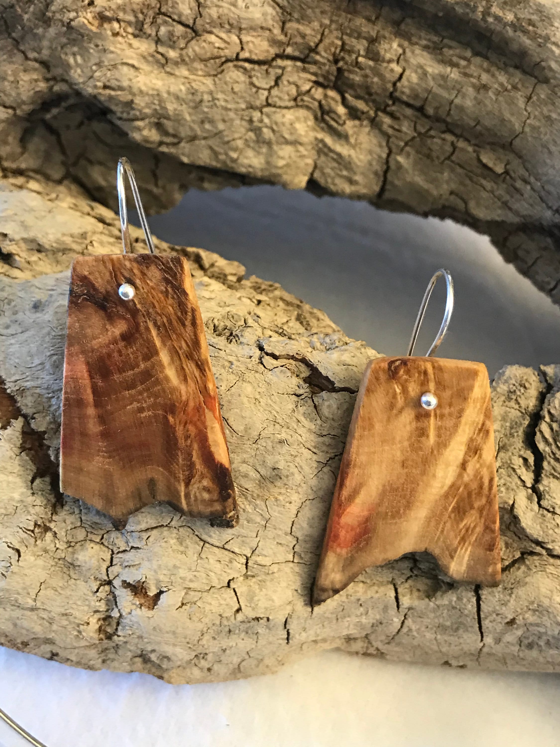 Box Elder Burl Wood Jewelry Pendant and Earring Set Colorado Handmade ...