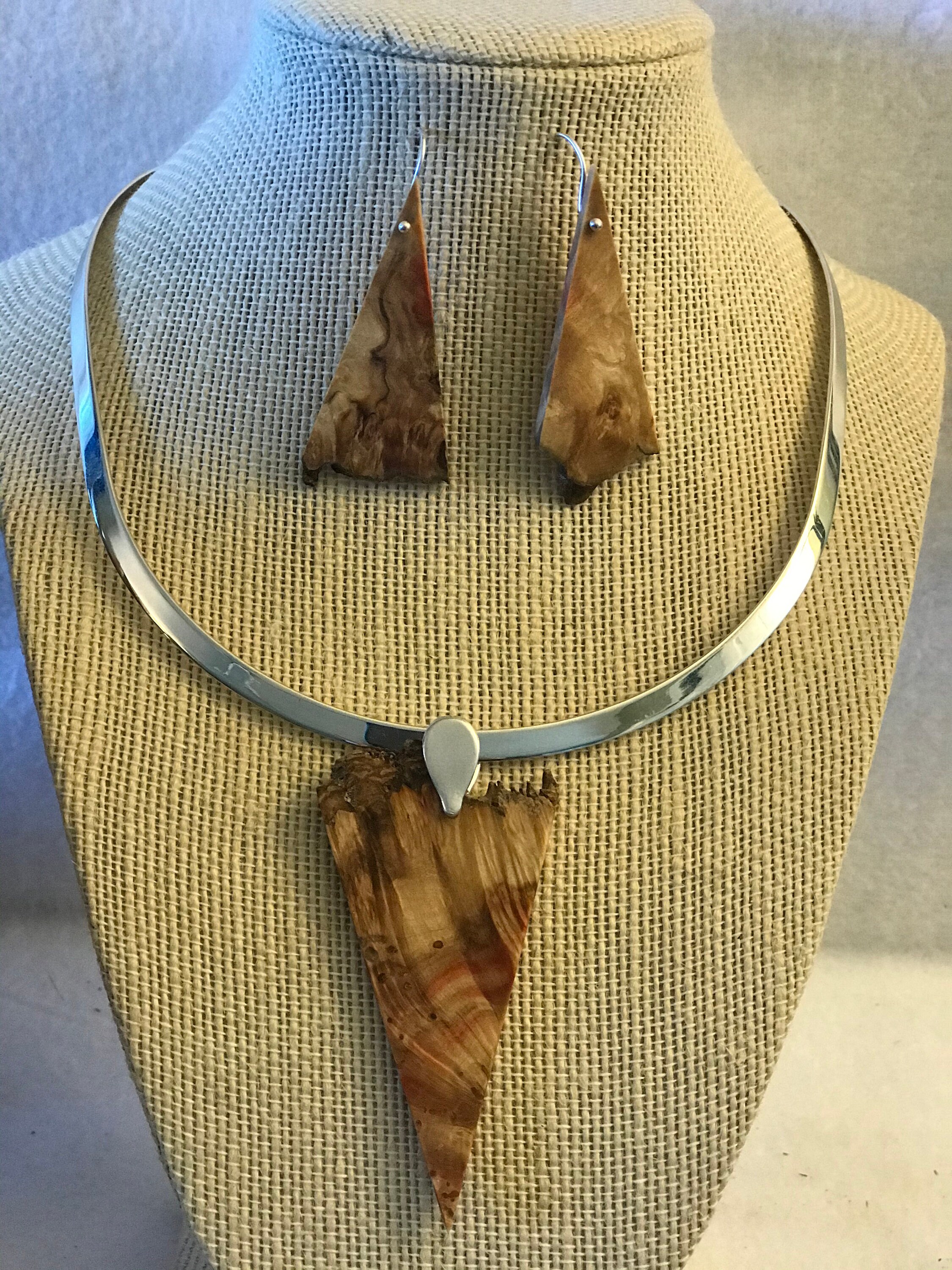 Box Elder Burl Wood Jewelry Pendant and Earring Set - Etsy