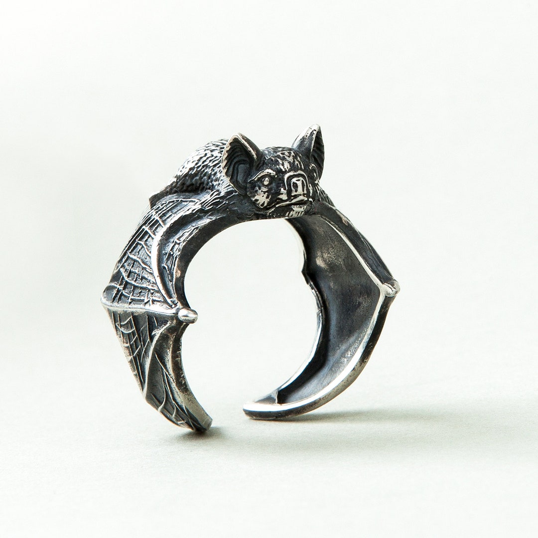 Handmade Mystical Bat Sterling Silver Ring - Anniversary Jewelry ...