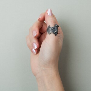 Handmade Mystical Bat Sterling Silver Ring - Anniversary Jewelry ...