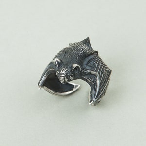 Handmade Mystical Bat Sterling Silver Ring - Anniversary Jewelry ...