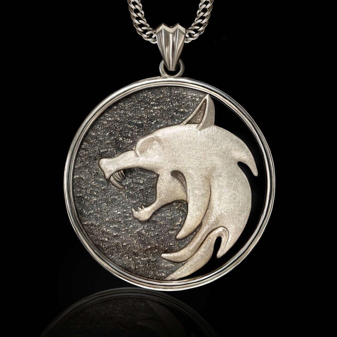 Witcher's Silver Pendant, Wild Wolf Handmade Necklace, the Witcher ...