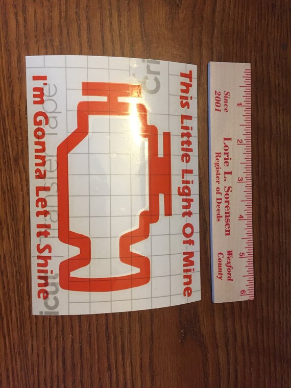 Funny Check Engine Light Decal - Etsy