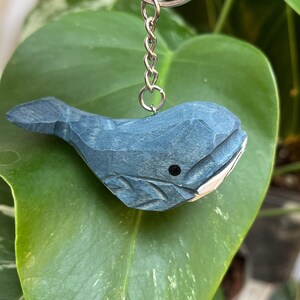 Wooden Blue Whale Keychain - Etsy