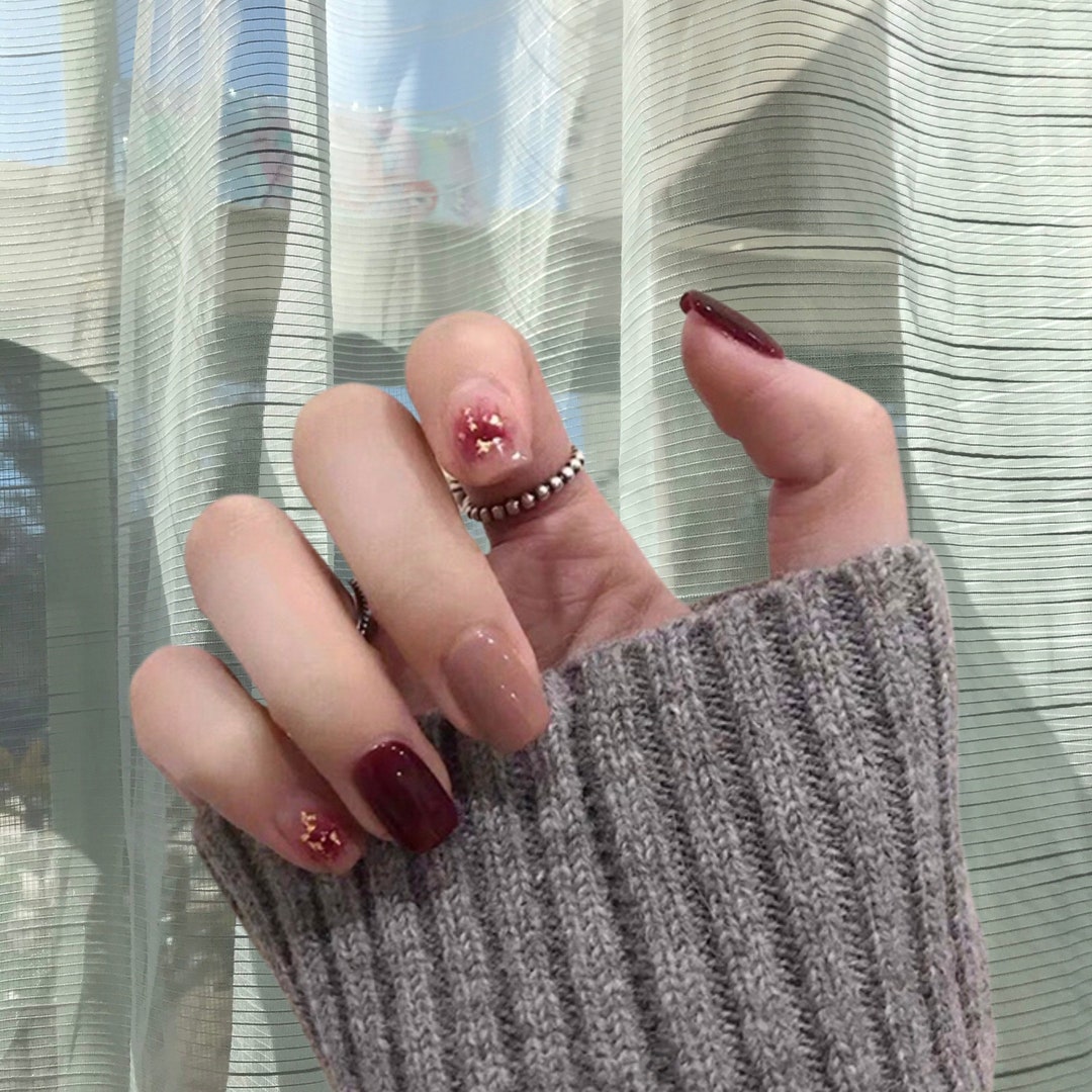 Nail Art. Nail Wraps. Glitter Nail Wrap. Red Pink Nail Wrap. Manicure ...