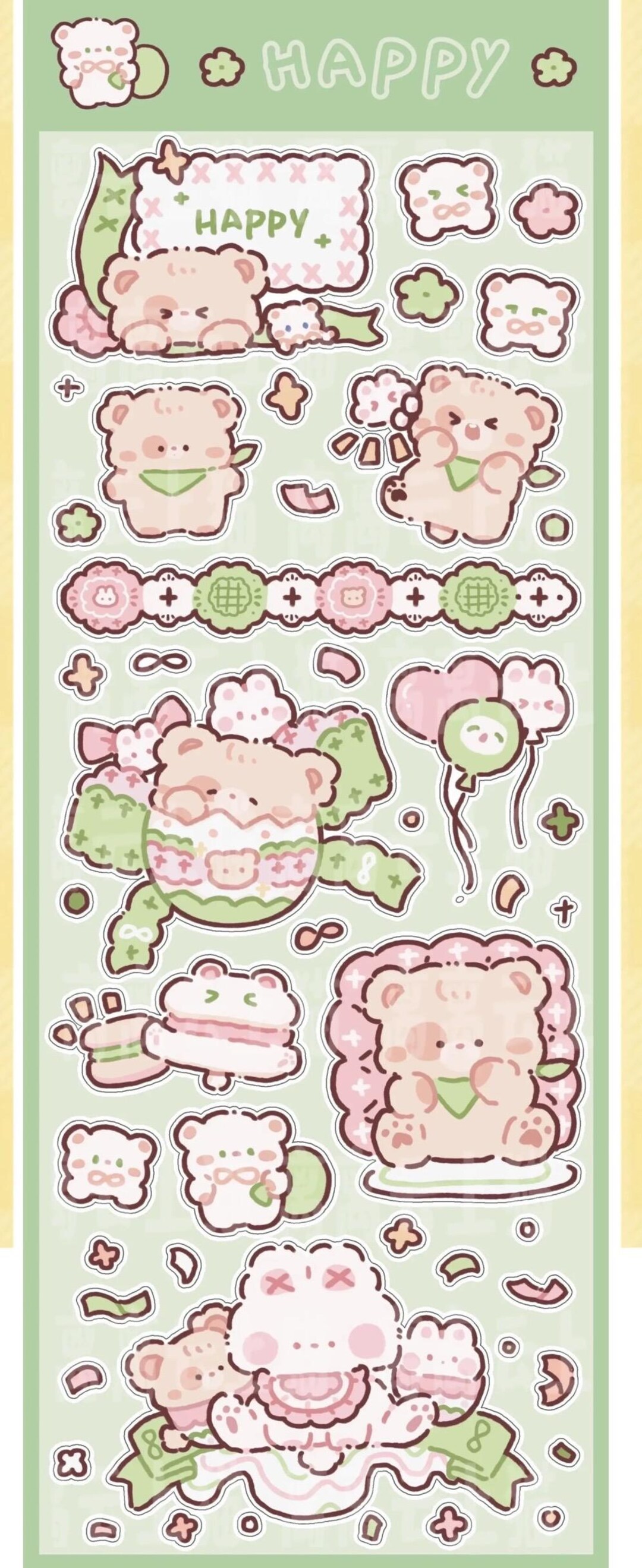 Happy Cat Sticker Sheet|glossy Vinyl Transparent |planner|stationery ...