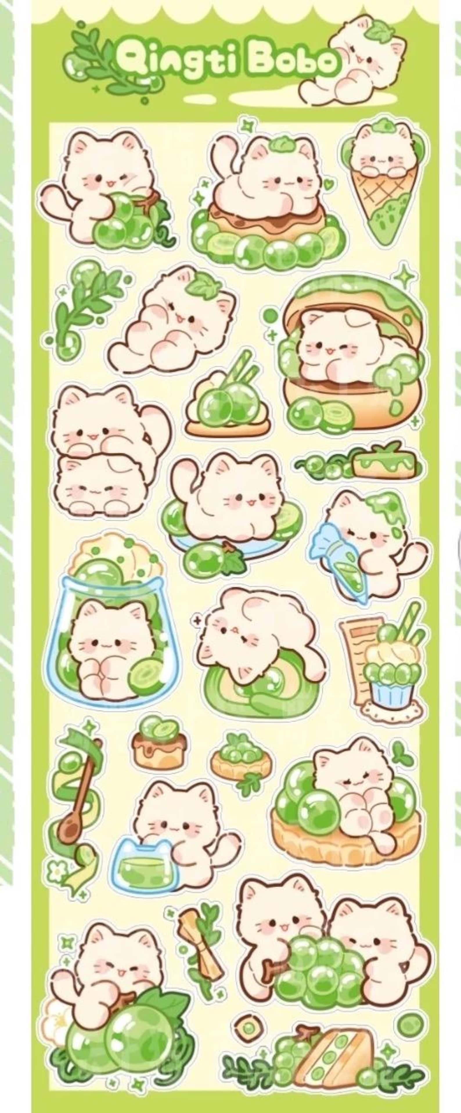 Grape Cat Sticker Sheetglossy Vinyl Transparent ...