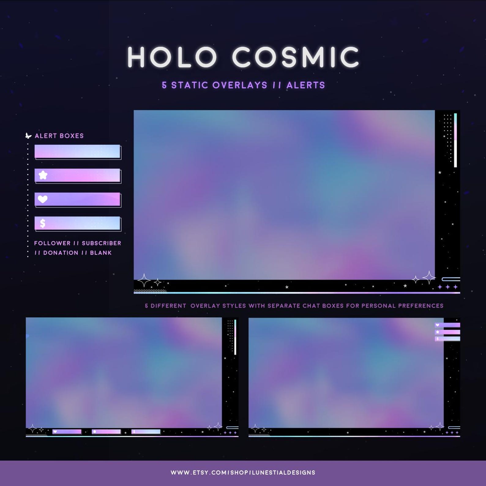 Holo Cosmic Stream Twitch Package Instant Download - Etsy