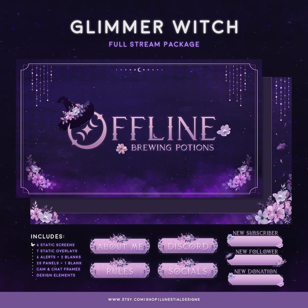 Glimmer Witch Stream Twitch Package Instant Download - Etsy