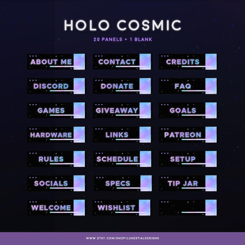 Holo Cosmic Stream Twitch Package Instant Download - Etsy