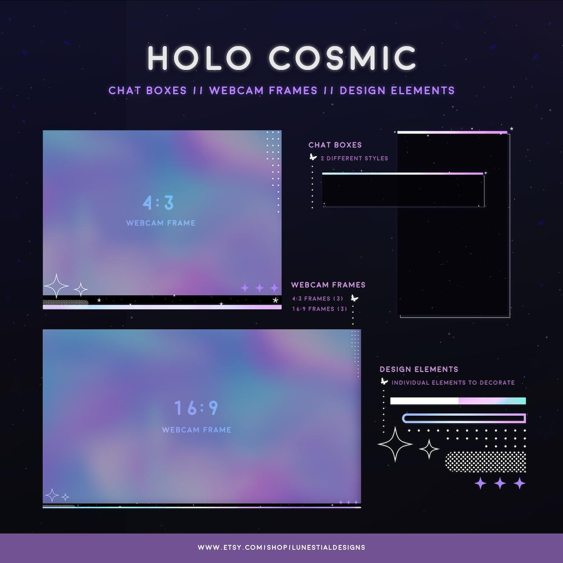 Holo Cosmic Stream Twitch Package Instant Download - Etsy