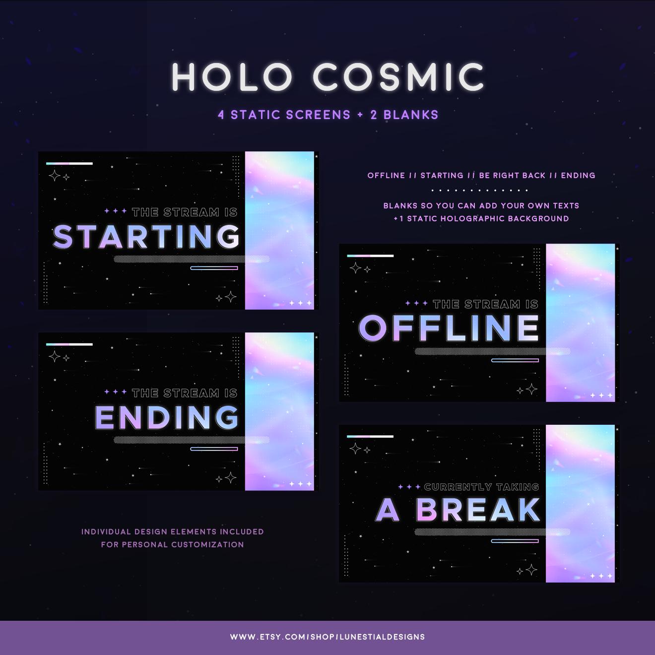 Holo Cosmic Stream Twitch Package Instant Download - Etsy