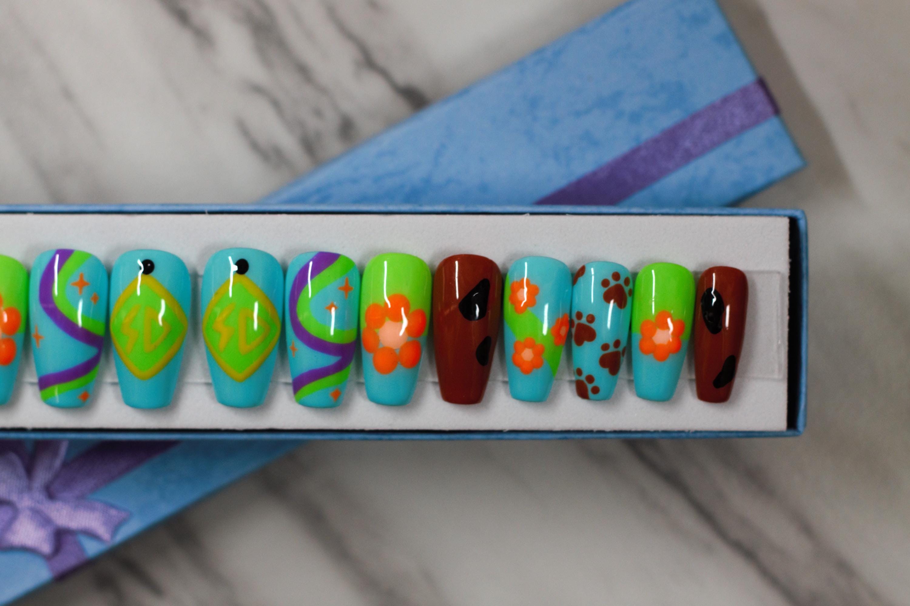Colourful Cartoon Dog| Children’s Show Inspired Nails - Etsy