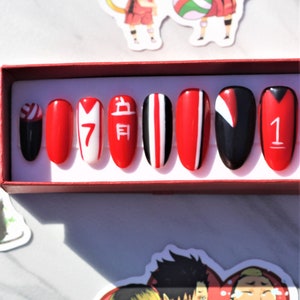Captain Volleyball Nails | Anime Inspired - Etsy